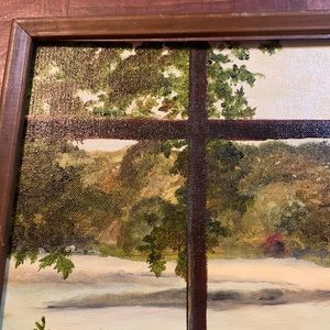 Wall Decor | 14x18in Peering Out The Window Oil Painting Hard Canvas ...